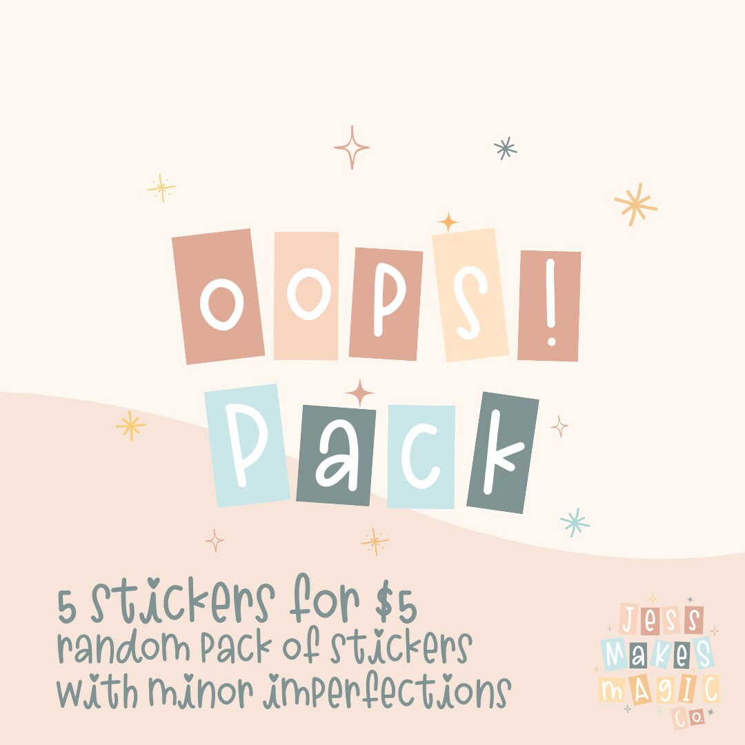 Oops Pack 5 Random Stickers From the JMMCO Shop With Minor ...