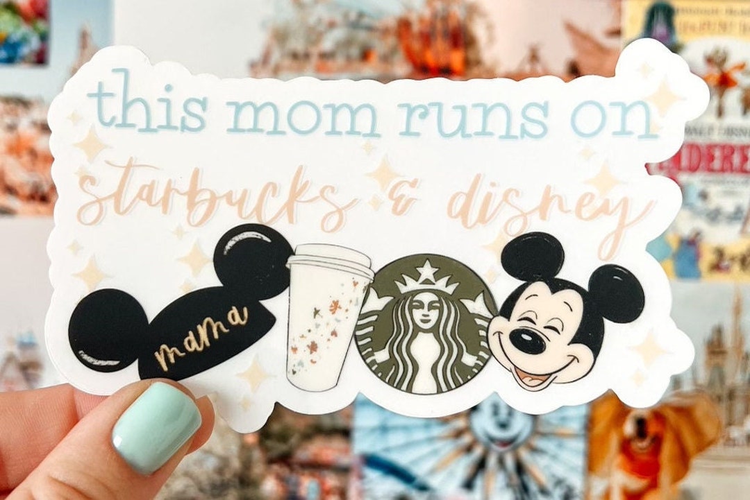 Mickey & Coffee Transparent Sticker Mickey Mouse Coffee - Etsy