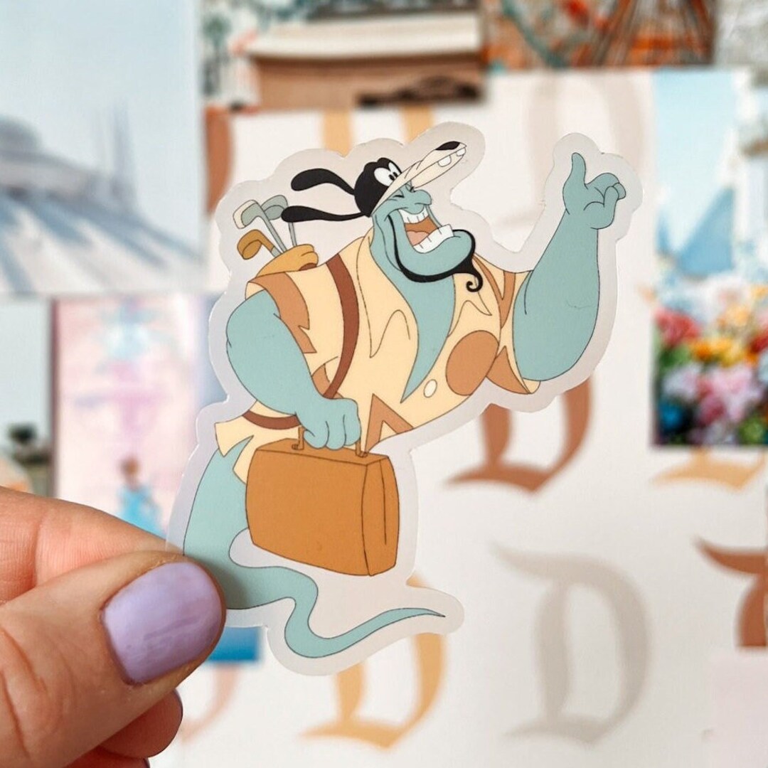 Genie Transparent Sticker | Aladdin Sticker, Aladdin Decal, Princess ...