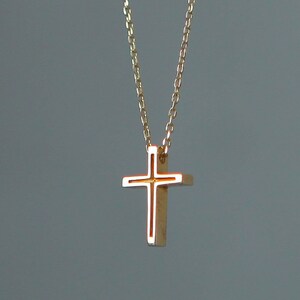 Agape Cross Necklace, 14K,18K Gold Cross Necklace, 14K,18K Gold Cross ...