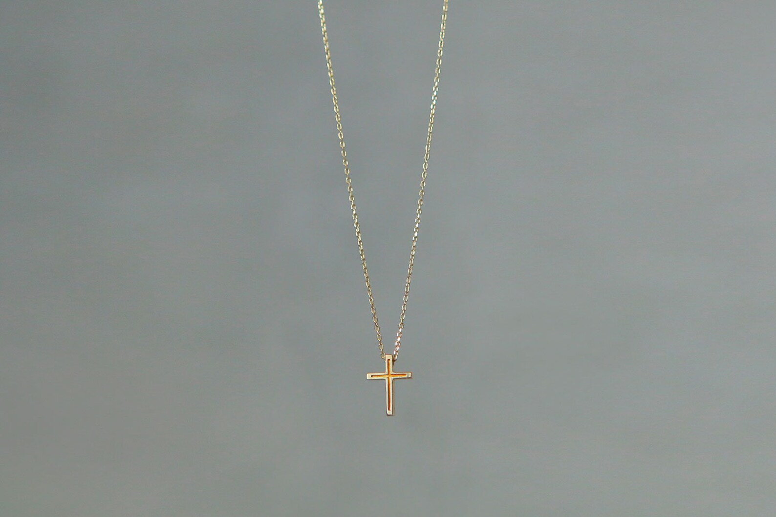 Agape Cross Necklace 14K18K Gold Cross Necklace 14K18K | Etsy