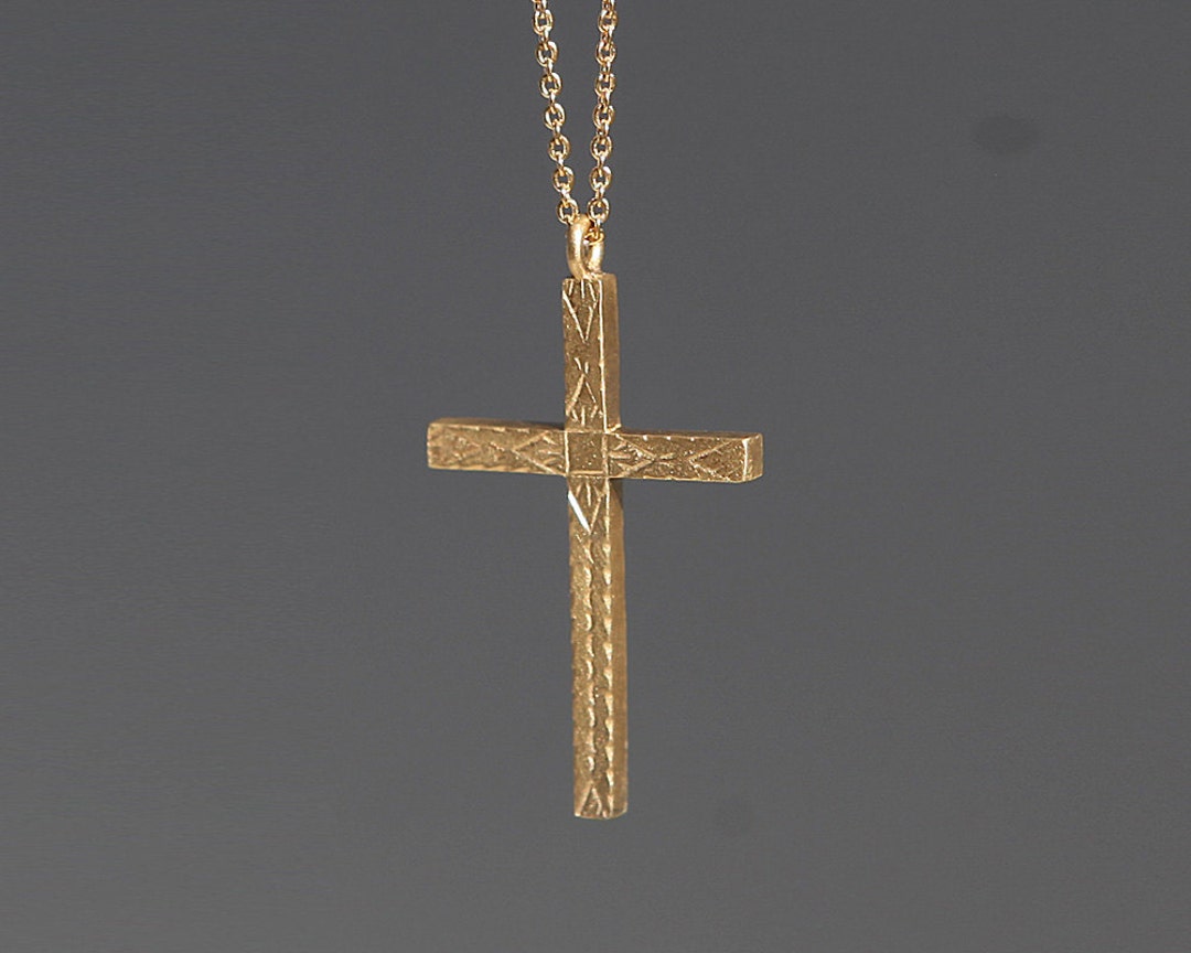 Trinity Cross Necklace, 14K,18K Gold Cross Pendant,gold Cross Pendant ...