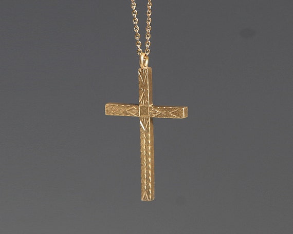 Trinity Cross Necklace 14K18K Gold Cross Pendantgold Cross | Etsy