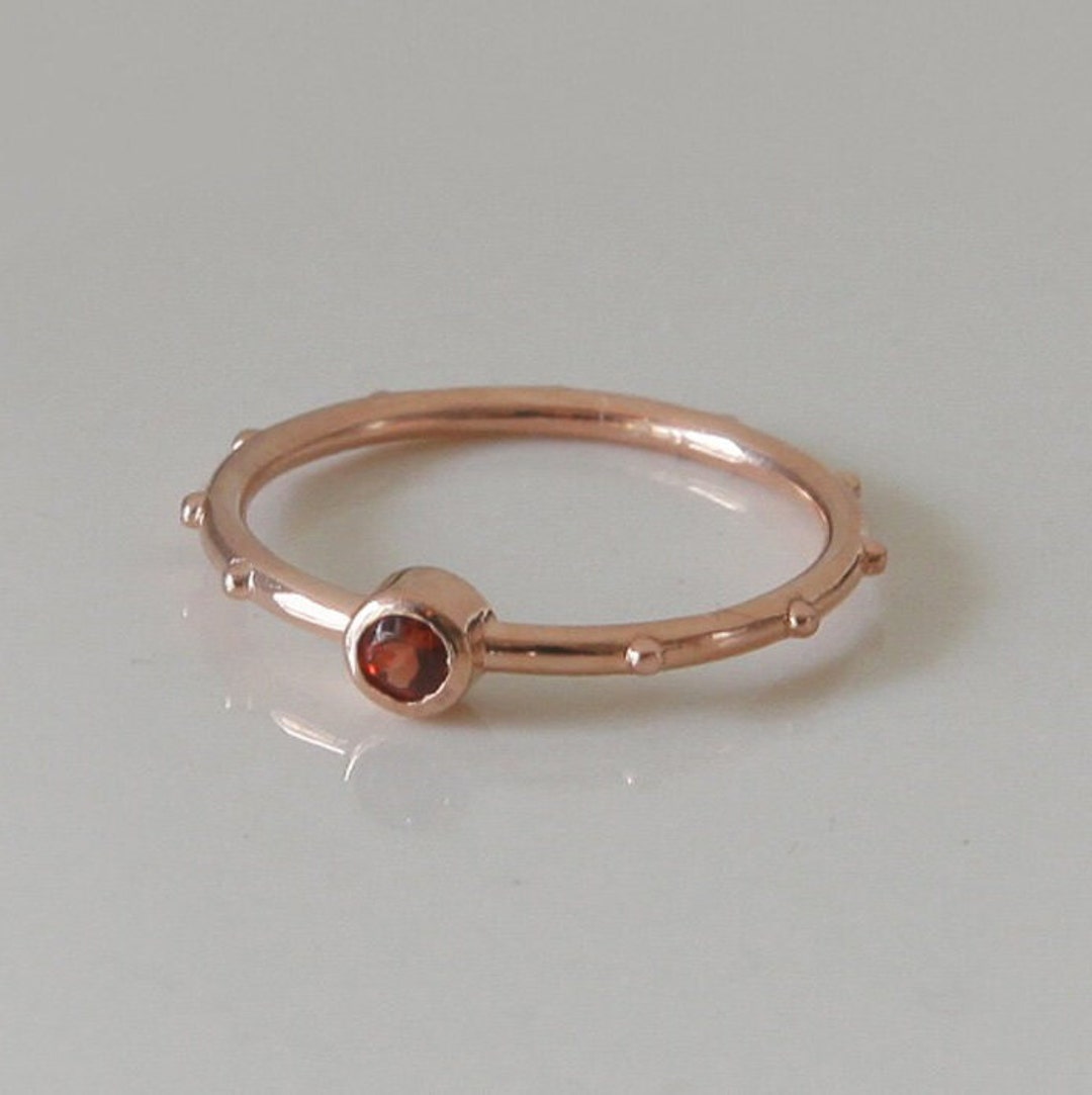 Rumino Garnet Rosario Ring, 14K 18K Solid Gold Garnet Rosary Ring ...