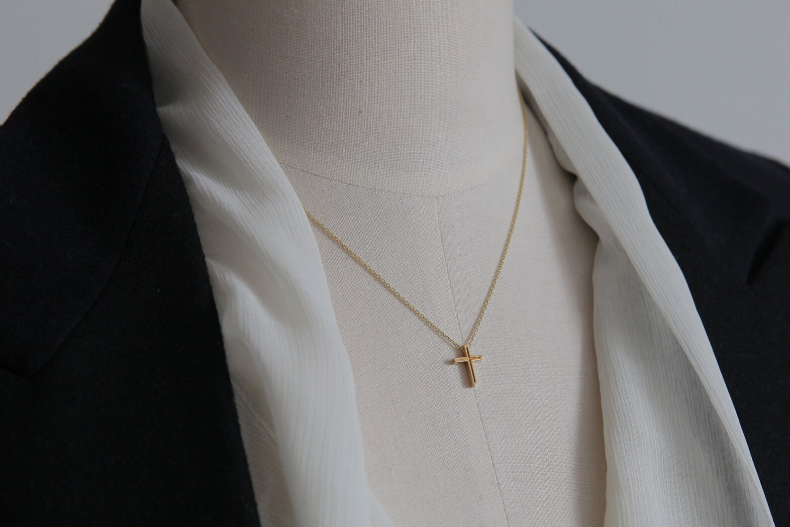 Agape Cross Necklace 14K18K Gold Cross Necklace 14K18K | Etsy