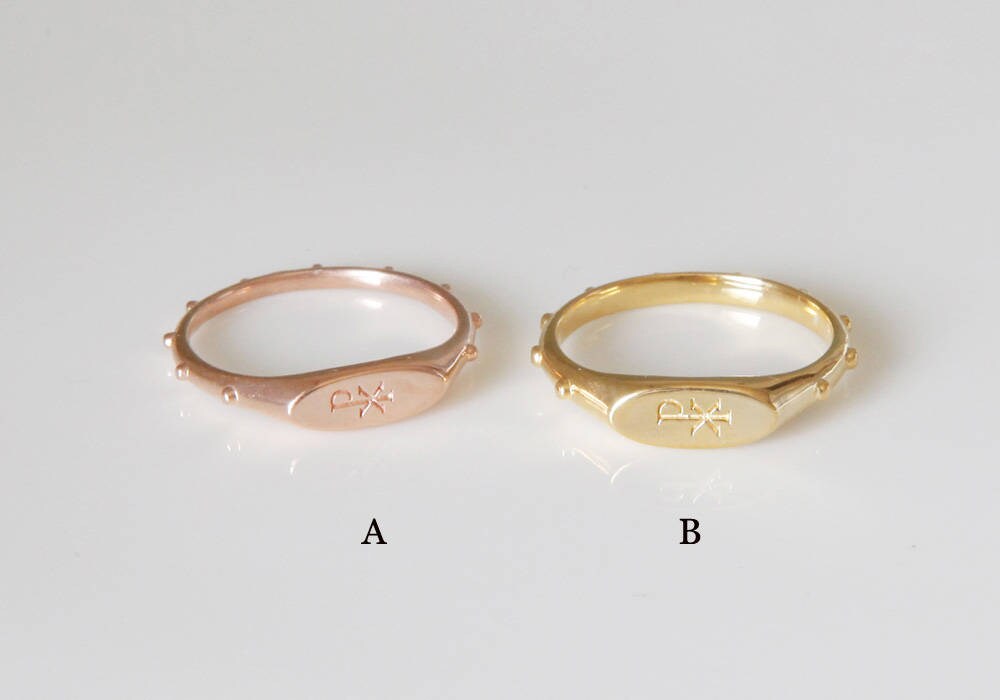 Prisca Rosary Ring Chi Rho Ring X Rosary Ring 14K 18K Gold | Etsy