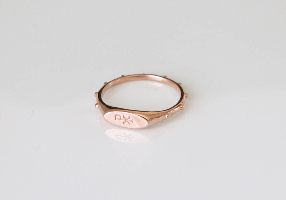 Prisca Rosary Ring Chi Rho Ring X Rosary Ring 14K 18K Gold - Etsy
