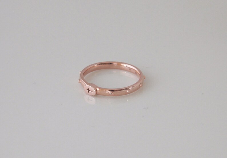 Cross Logos Gold Rosary Ring 14K 18K Gold Catholic Rosary | Etsy