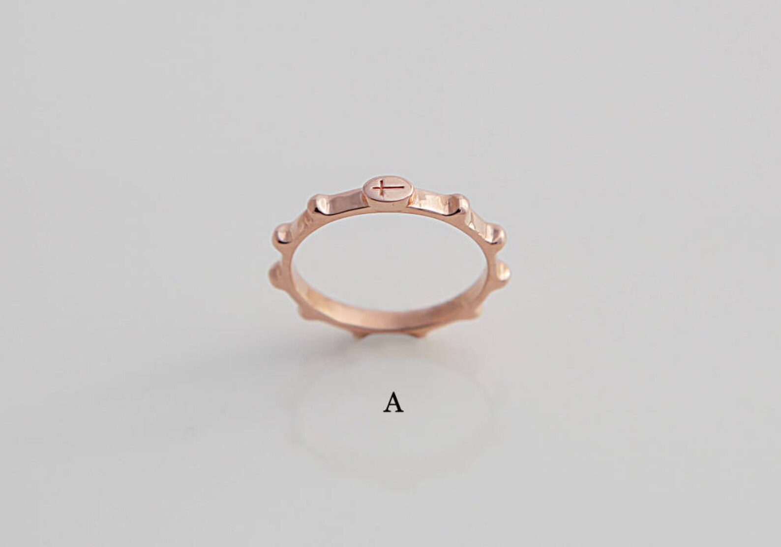 Rubio Rosary Ring 14K 18K Gold Cross Ring Gold Rosary | Etsy