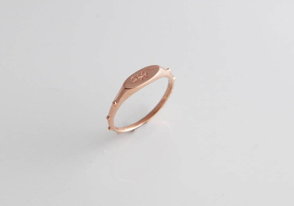 Prisca Rosary Ring Chi Rho Ring X Rosary Ring 14K 18K Gold - Etsy