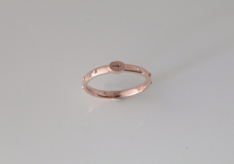 Cross Logos Gold Rosary Ring 14K 18K Gold Catholic Rosary | Etsy