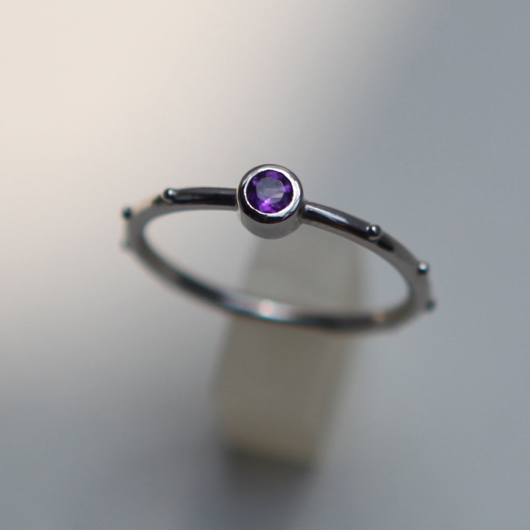 Rumino Amethyst Sterling Silver Rosary Ring, Catholic Prayer Jewelry ...