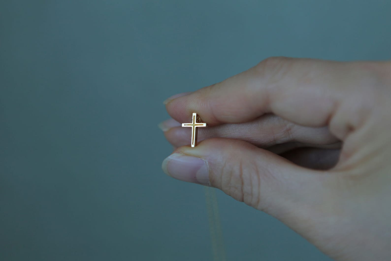 Agape Cross Necklace 14K18K Gold Cross Necklace 14K18K | Etsy