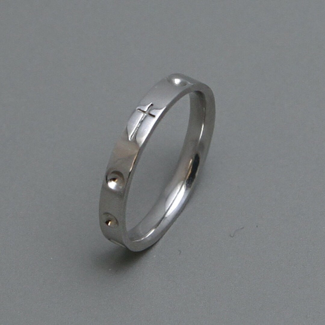 EZ Apex Rosary Ring, Platinum PT950 Catholic Rosary Ring, Modern Rosary ...