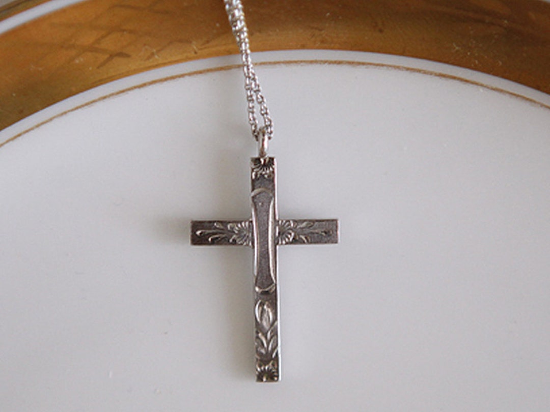 Rachel Cross Necklace, Sterling Silver Cross Pendant, Cross Necklace ...