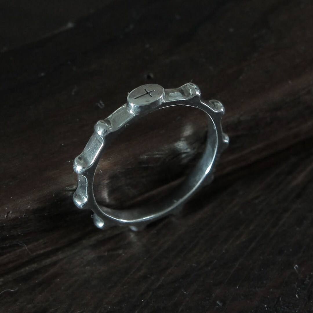 Rubio Rosary Ring, Sterling Silver Cross Ring, Silver Rosary, Rosary ...