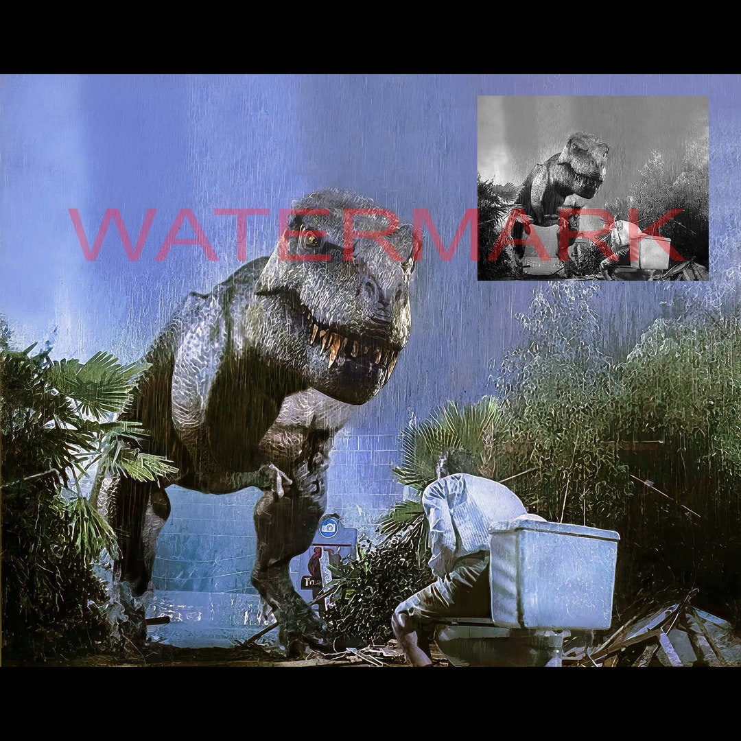 Jurassic Park Tyrannosaurus Rex Print Funny Bathroom Jeff Daniels ...