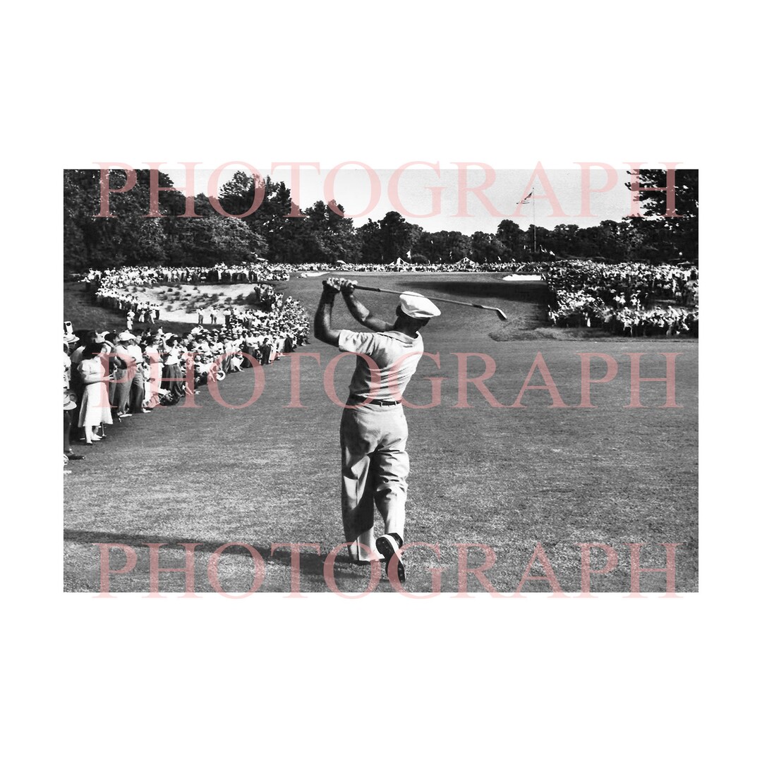 Iconic BEN HOGAN One Iron Photo 1950 Golf Tournament. BW. Choose Size ...