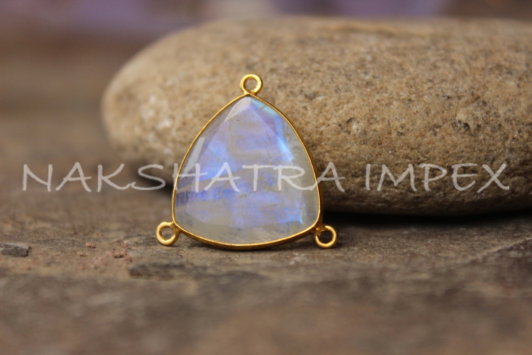 Moonstone Trillion Pendant, Natural Moonstone Triangle Faceted Charms ...