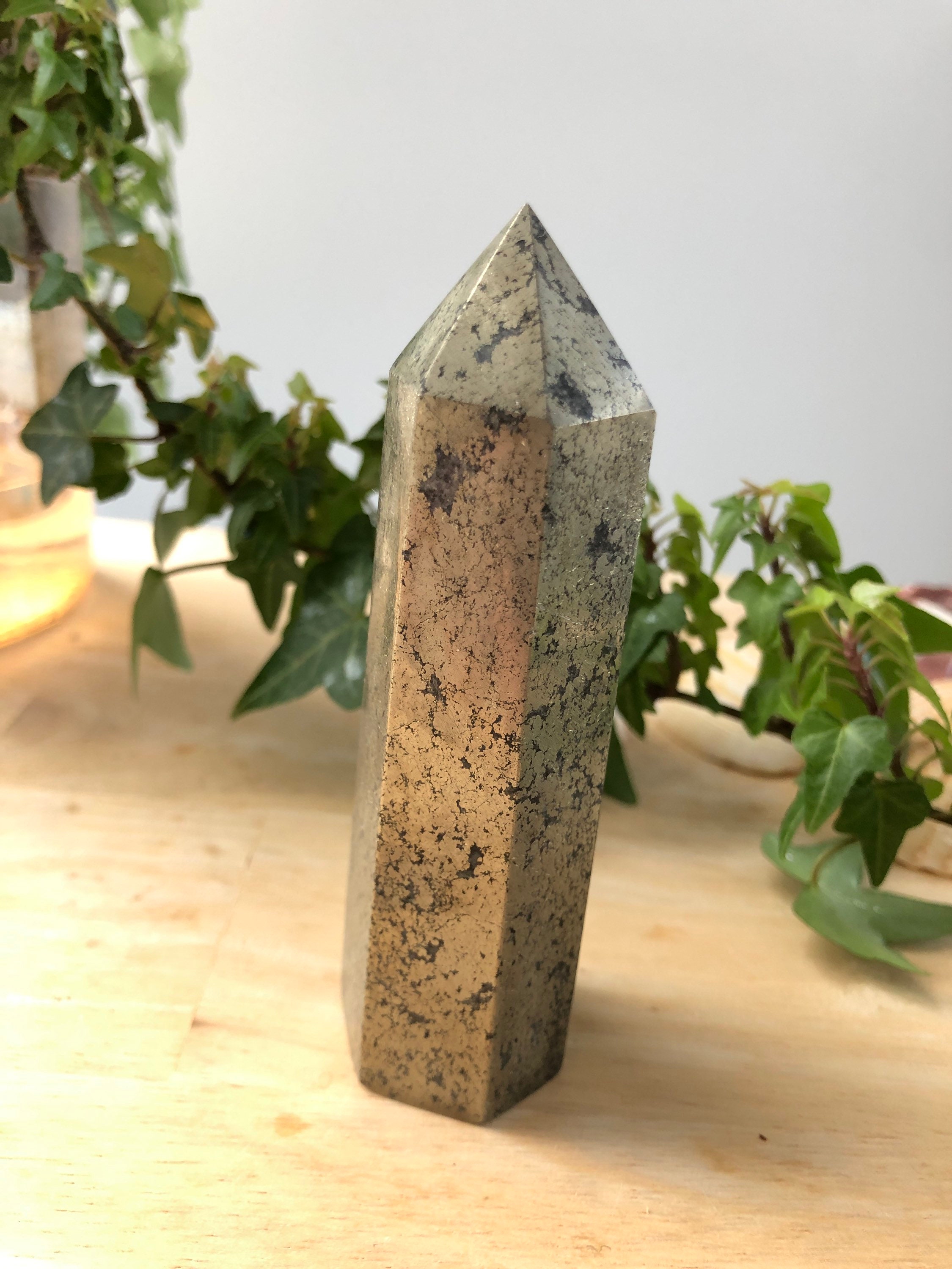 Polished Pyrite Point Crystal Abundance Wealth - Etsy