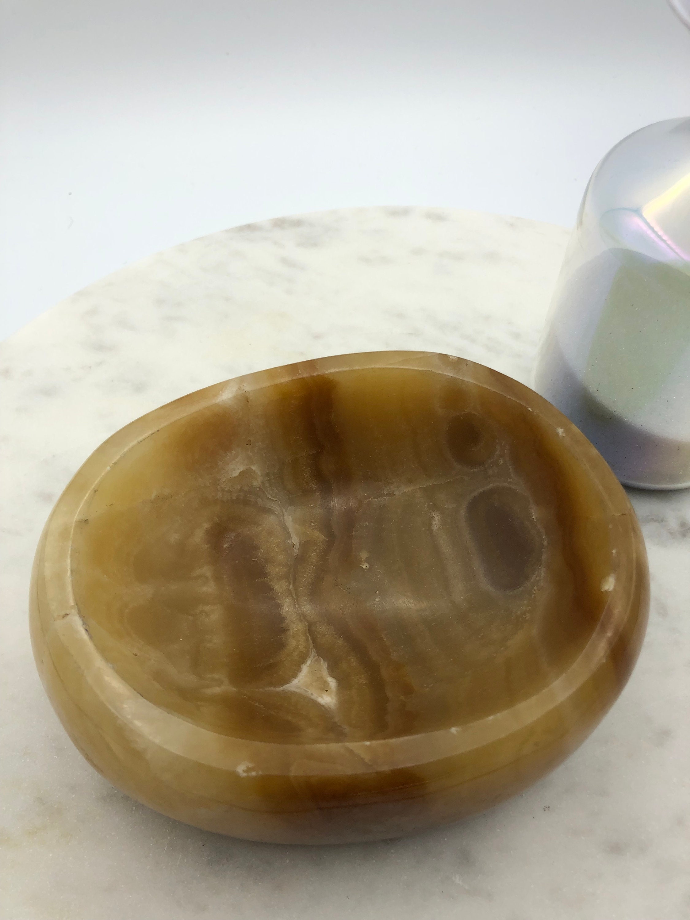 Yellow Jade Crystal Bowl home Decor | Etsy