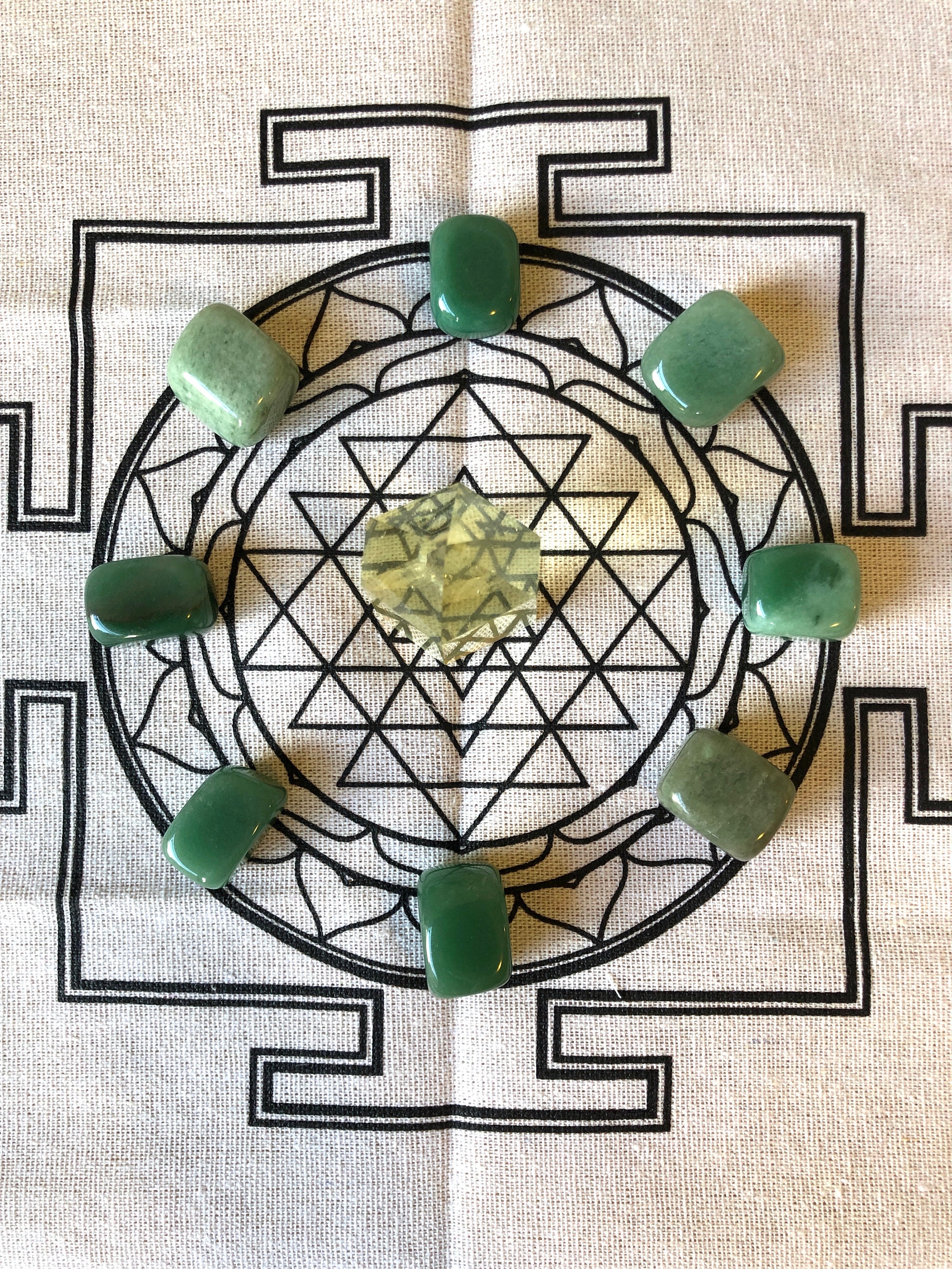 Sri Yantra Crystal Grid Wealth and Abundance Pack Aventurine - Etsy ...