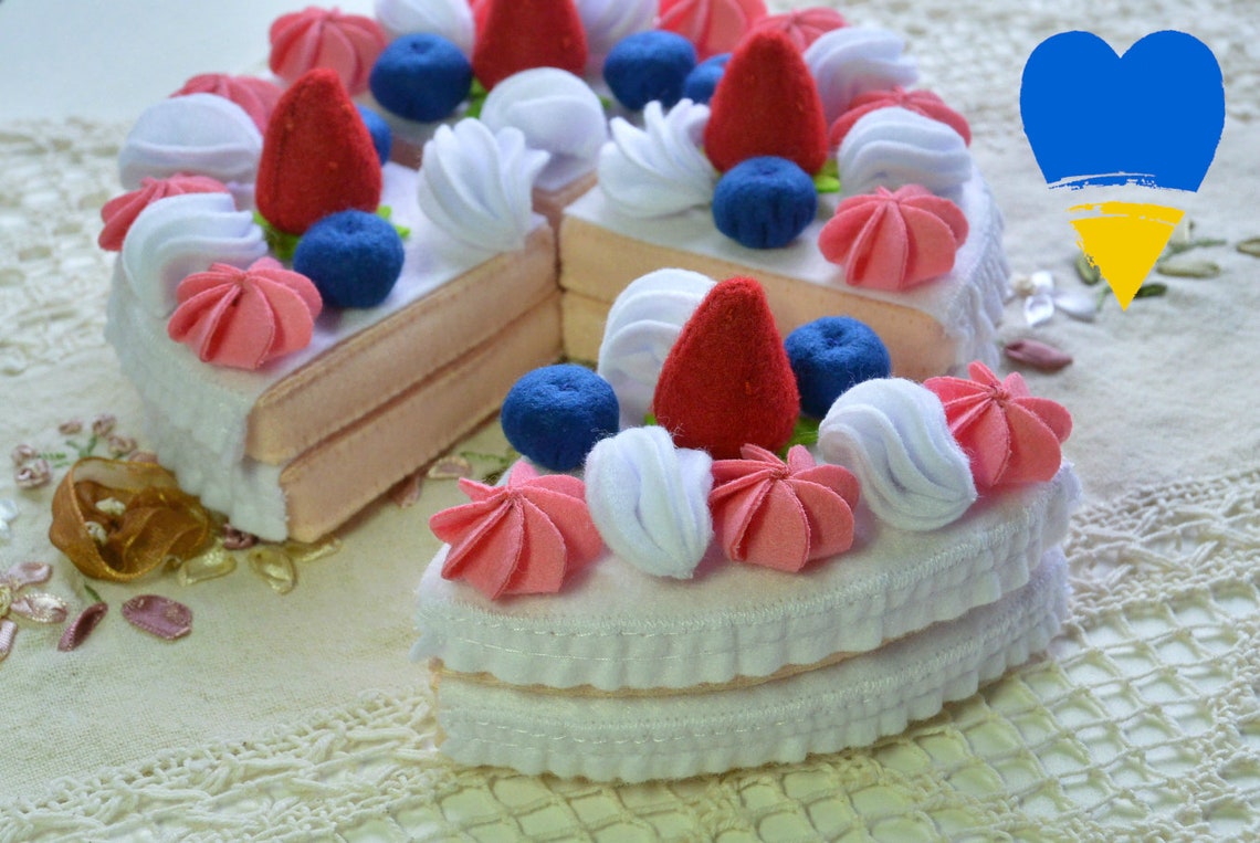 Play Cake Cake Play Set Felt Cake Learning Toys - Etsy