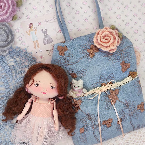 Handmade Fabric Doll - Etsy