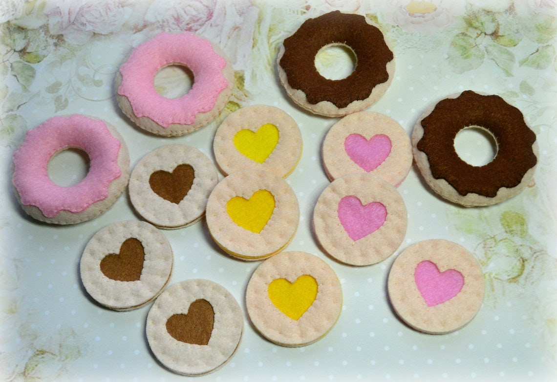 Felt Cookies Felt Donuts Handmade Felt Doll Food Pretend - Etsy UK