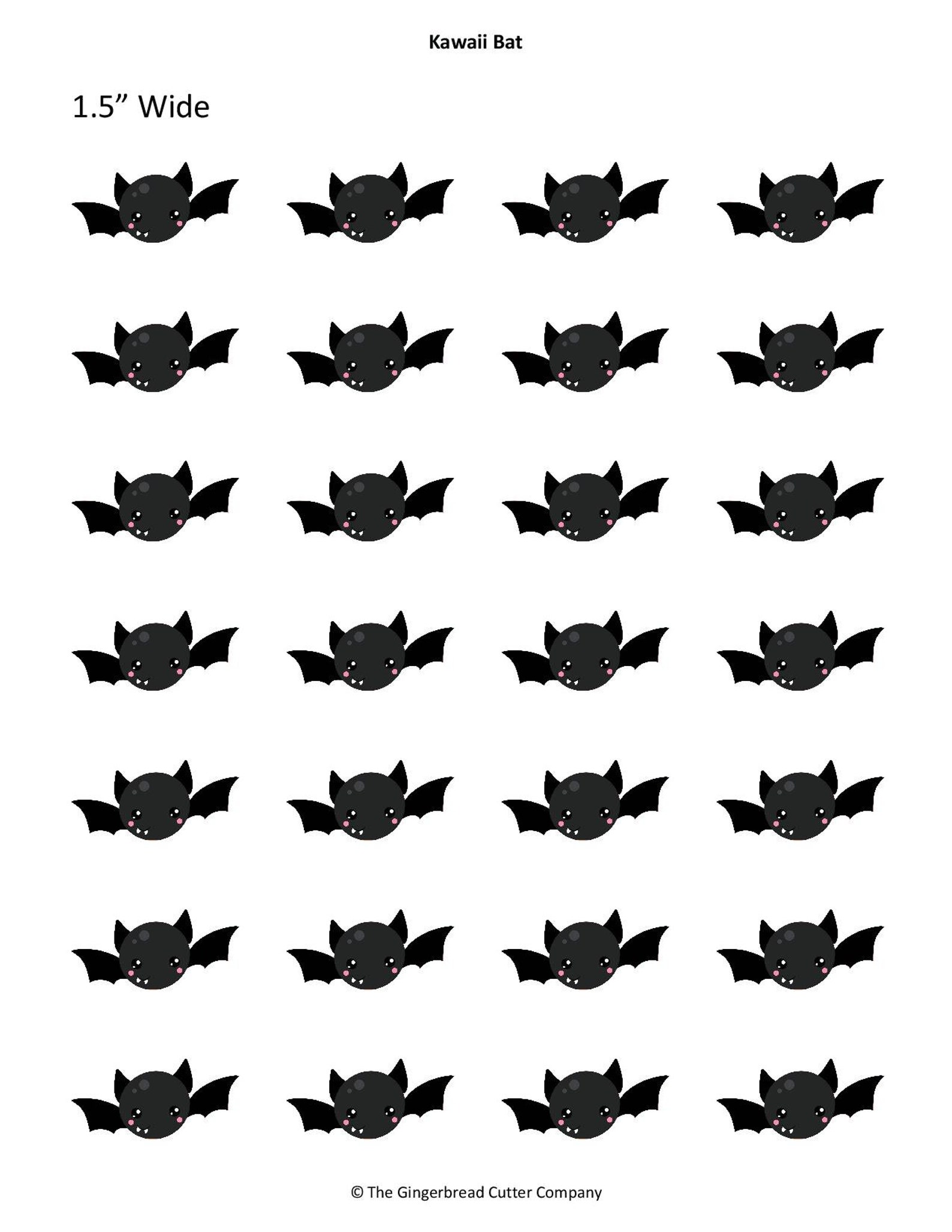 Kawaii Bat Royal Icing Transfer Template - Etsy Canada