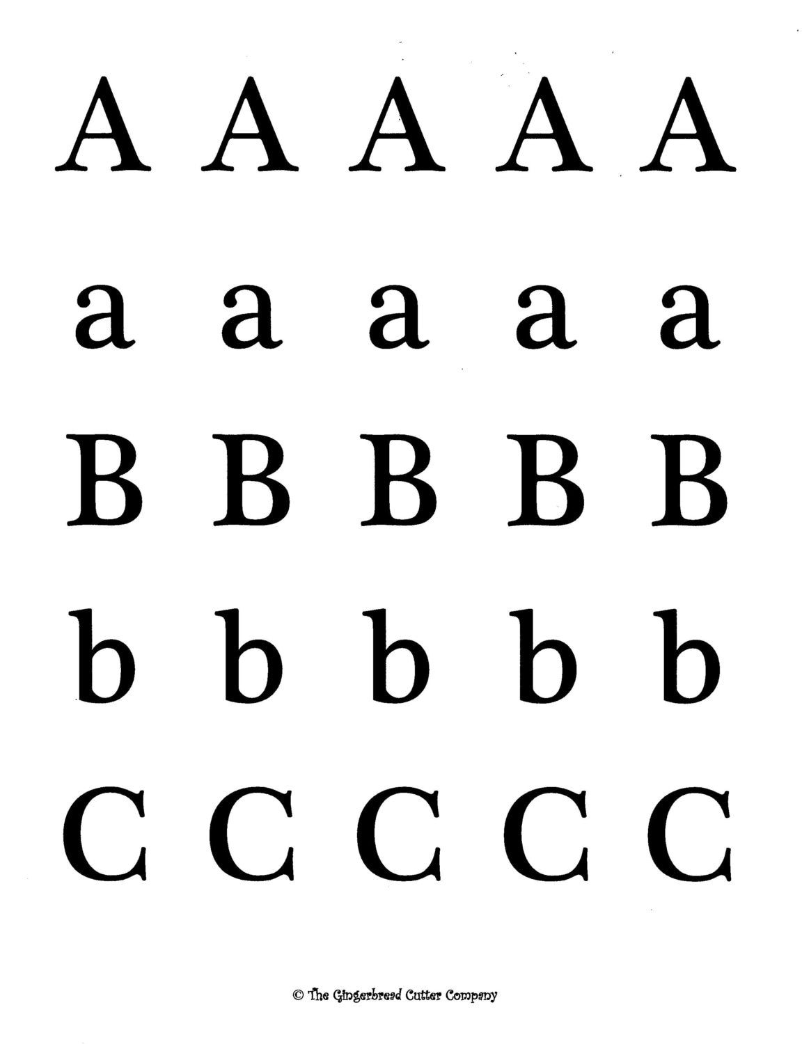 Alphabet Royal Icing Transfer Template - Plantagenet Cherokee (upper ...