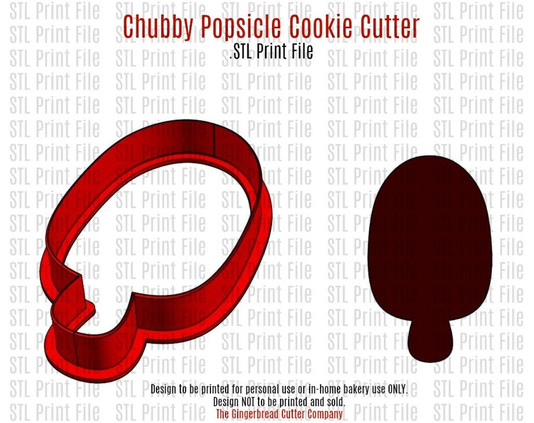 Chubby Popsicle Cookie Cutter .stl Print File 3 Sizes - Etsy