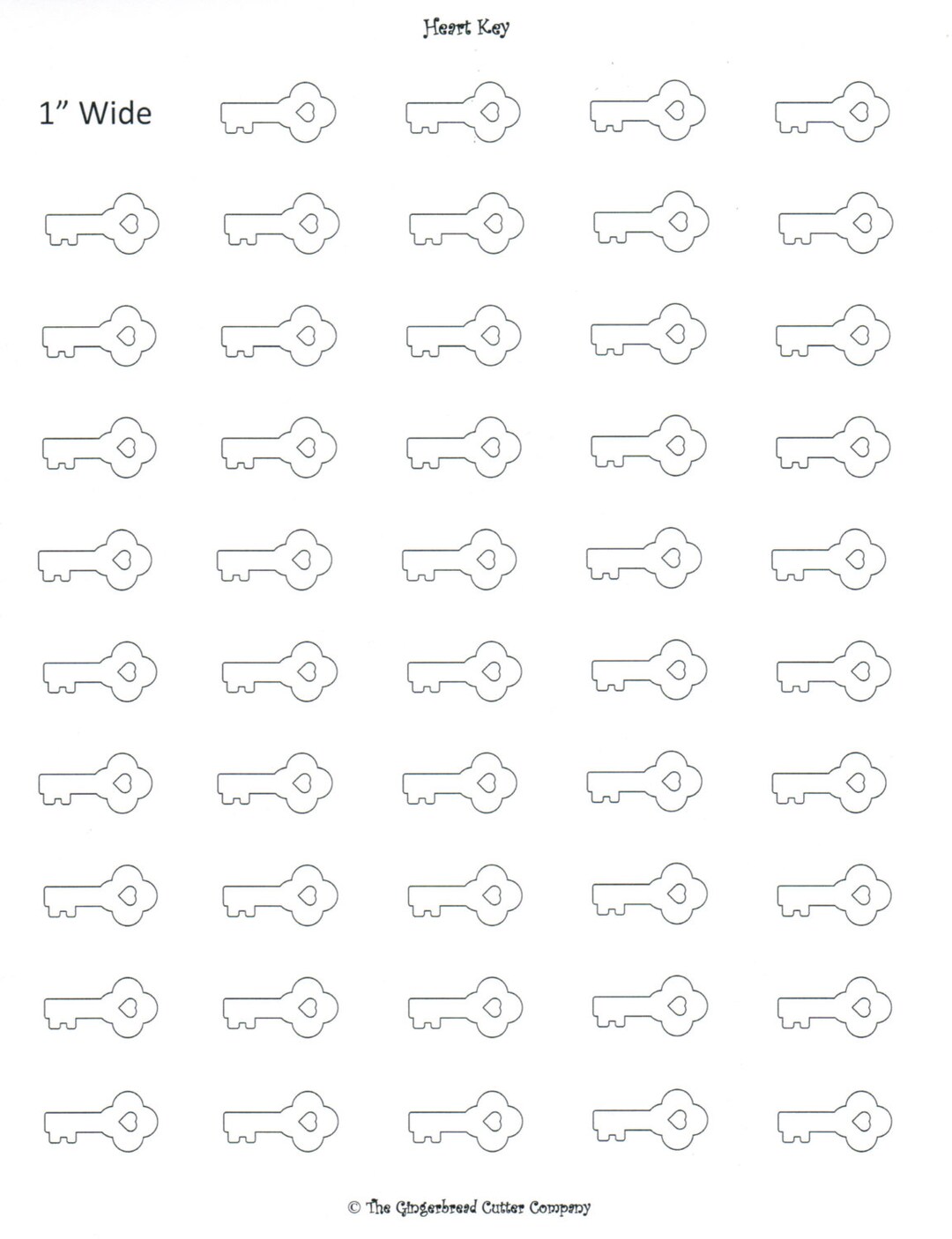 Heart Key Royal Icing Transfer Template - Etsy