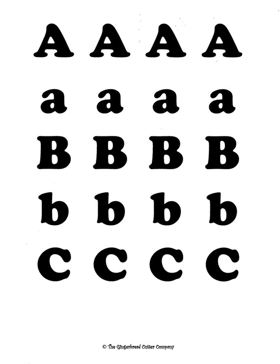 Alphabet Royal Icing Transfer Template Cooper Black Upper & | Etsy