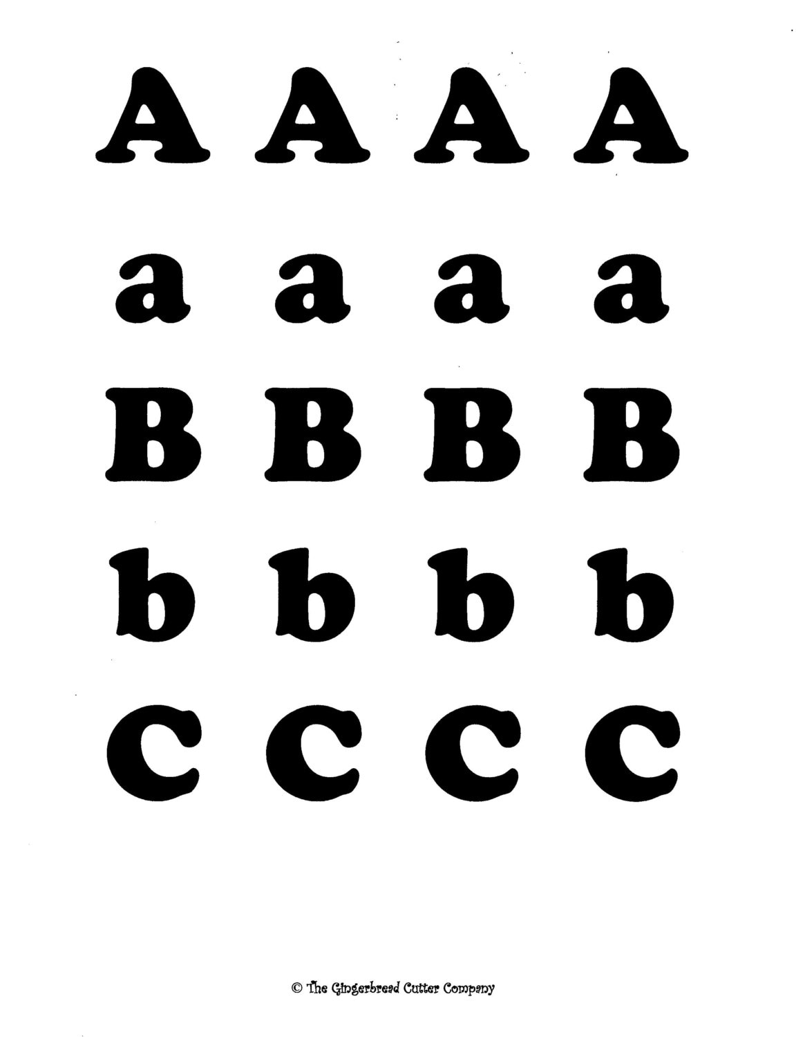 Alphabet Royal Icing Transfer Template - Cooper Black (upper & Lower ...