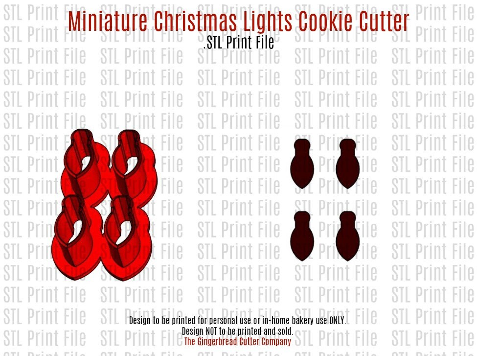 Miniature Christmas Lights Cookie Cutter .stl Print File - Etsy