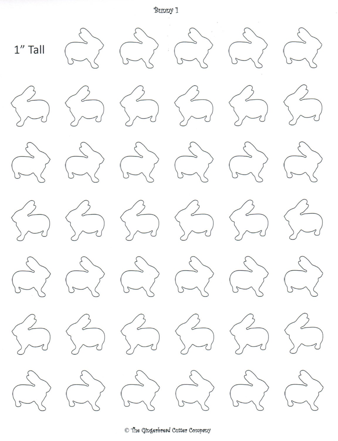 Bunny (#1) Royal Icing Transfer Template - Etsy