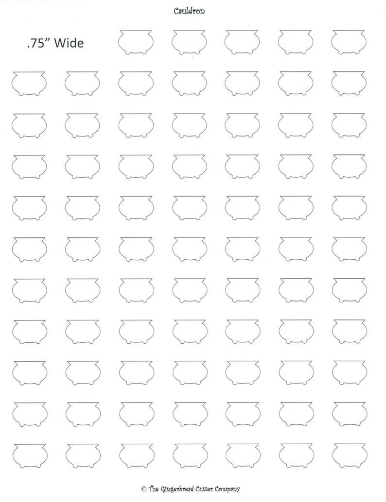 Cauldron Royal Icing Transfer Template - Etsy
