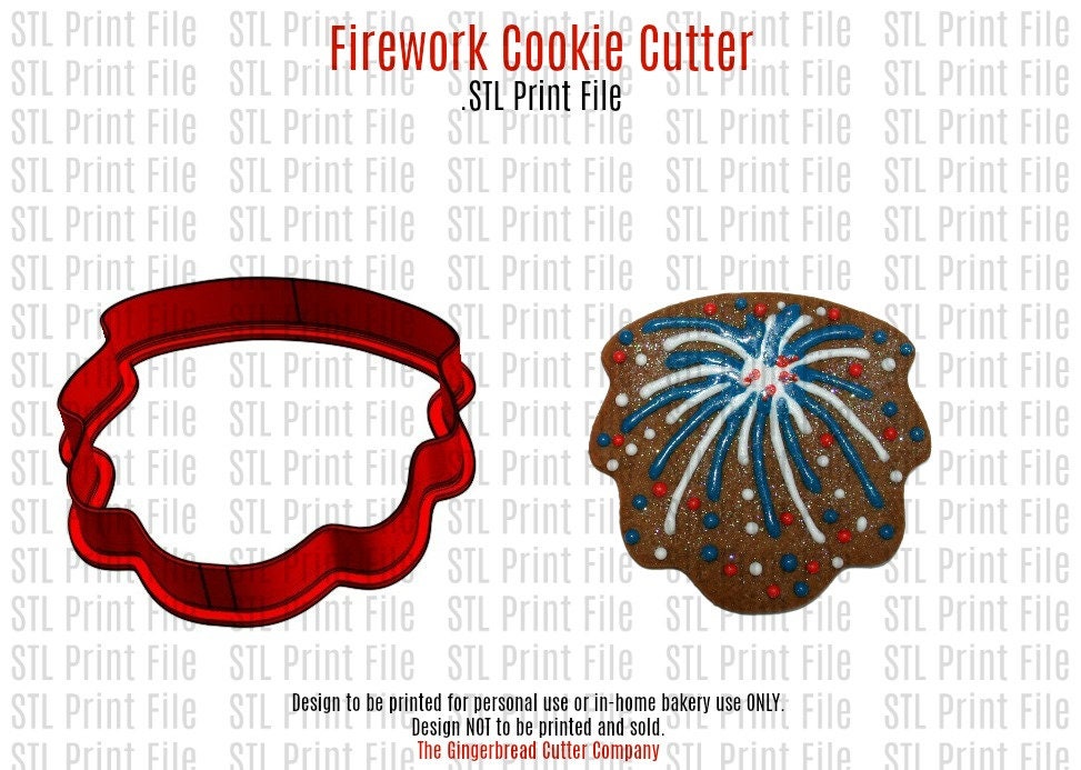 Firework Cookie Cutter .stl Print File - Etsy