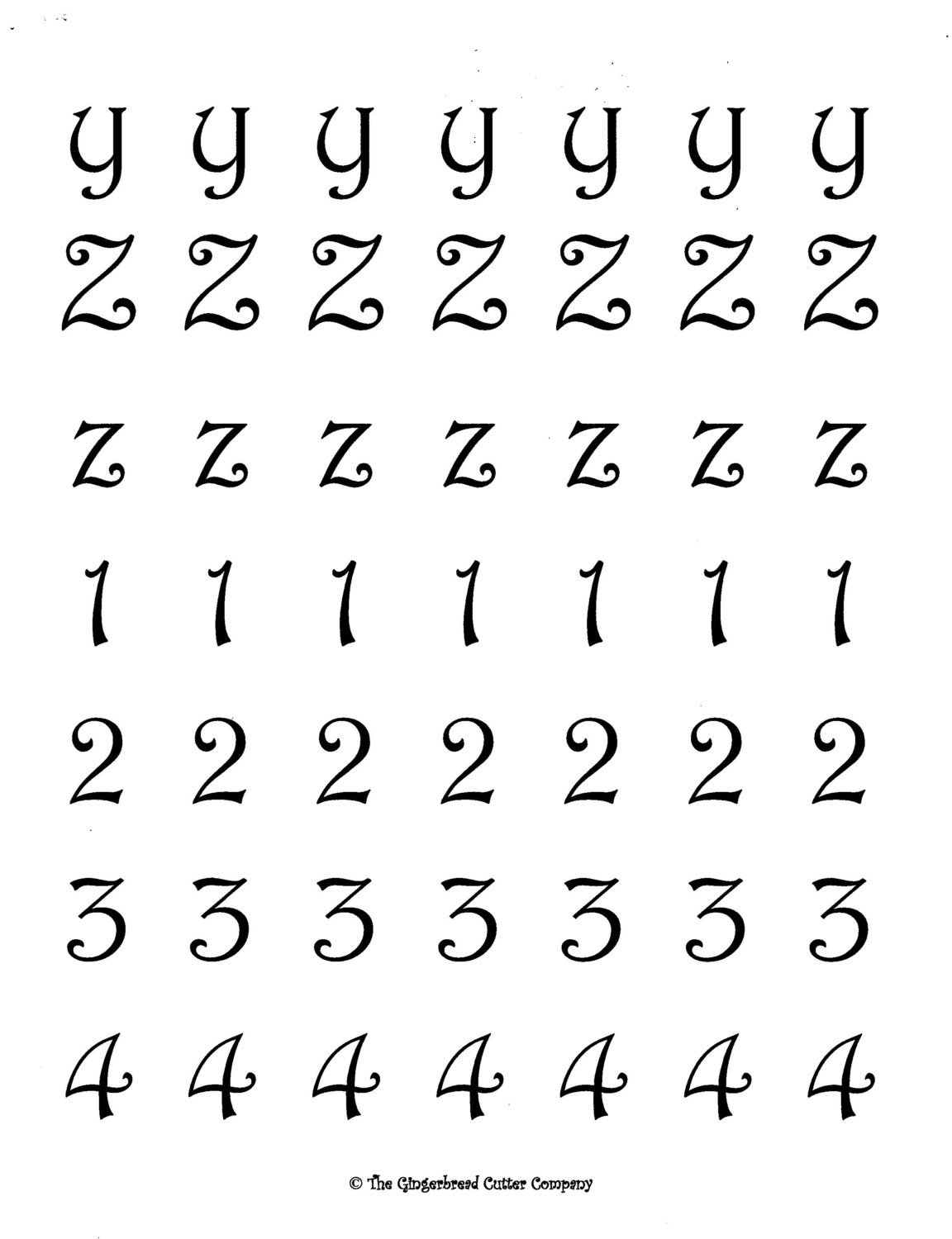 Alphabet Royal Icing Transfer Template - Harrington (upper & Lower Case ...