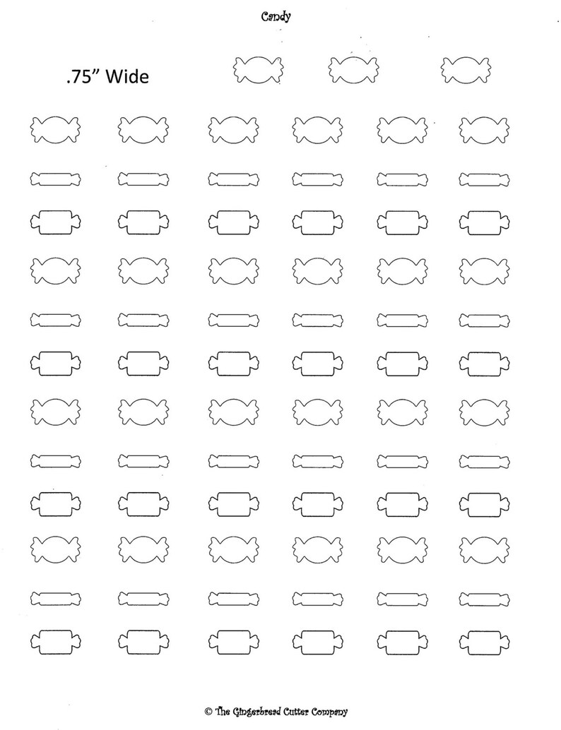 Candy Royal Icing Transfer Template Etsy