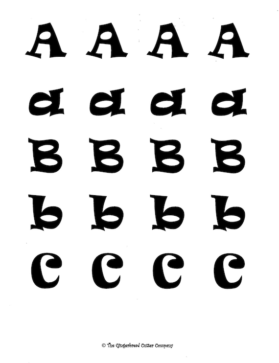 Alphabet Royal Icing Transfer Template Ravie Upper & Lower | Etsy