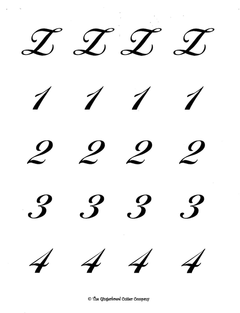 Alphabet Royal Icing Transfer Template - Liffey Script (uppercase Only ...