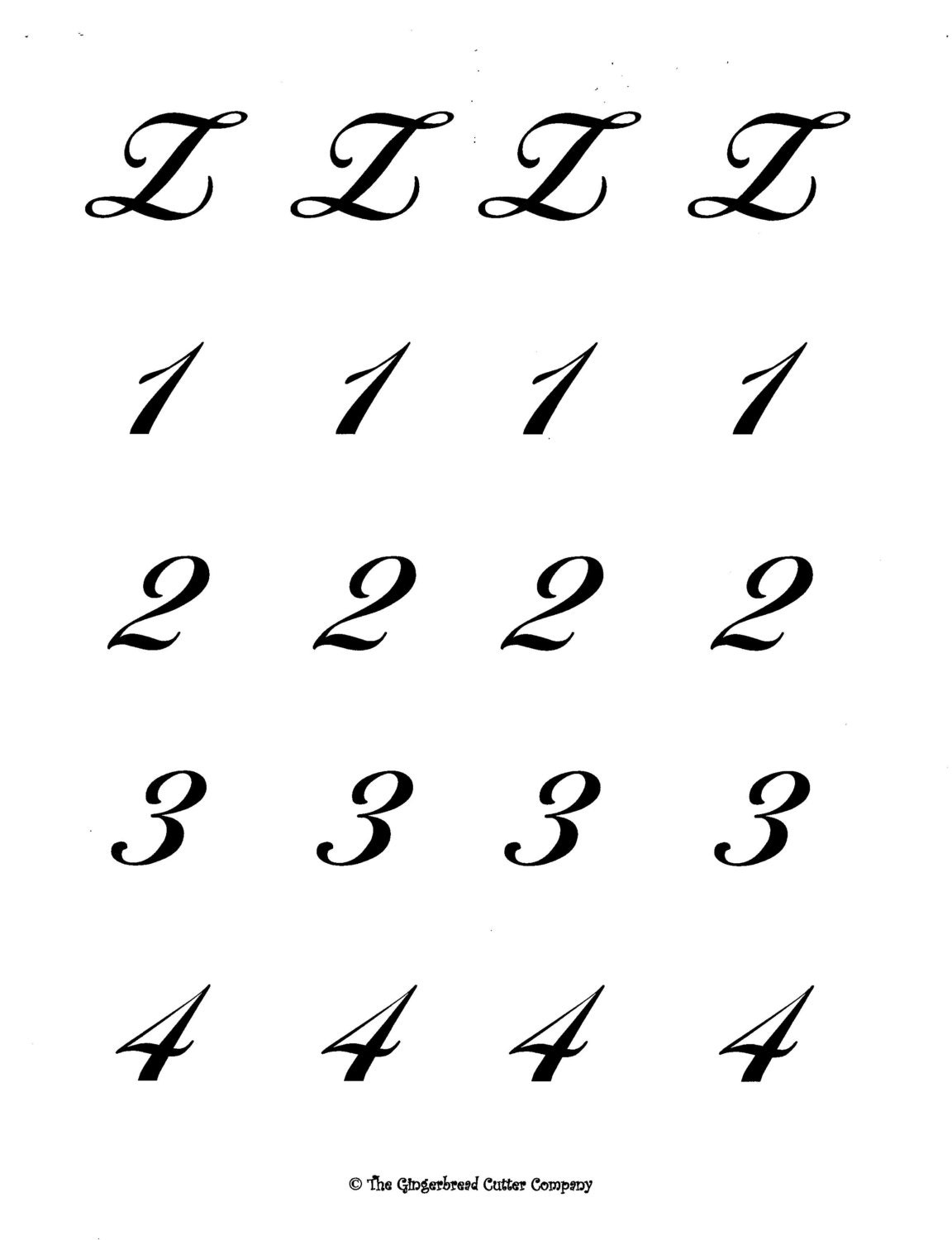 Alphabet Royal Icing Transfer Template Liffey Script uppercase Only - Etsy