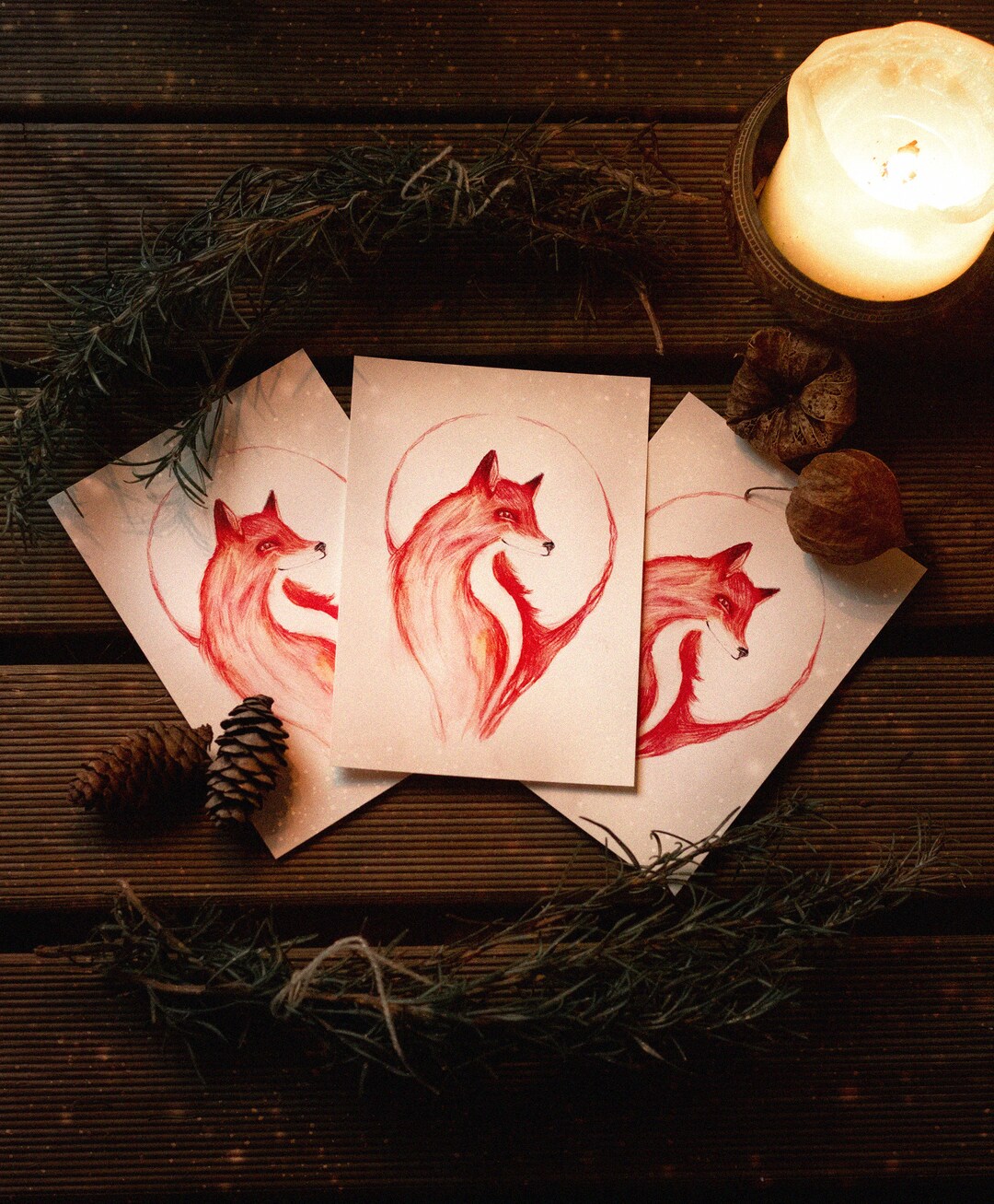The Sun Fox as a Print in Din A6 Format. - Etsy