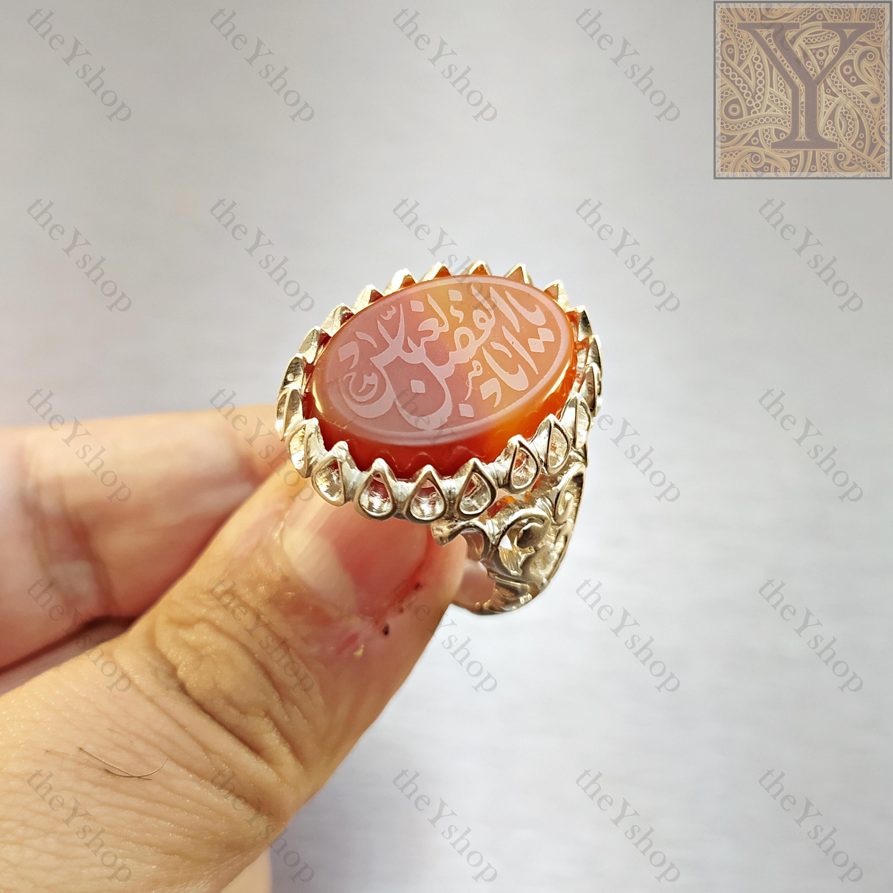 Ya Abu Al Fadhl ABBAS Aqeeq Ring Imam ALI a.s Son Ring 925 | Etsy