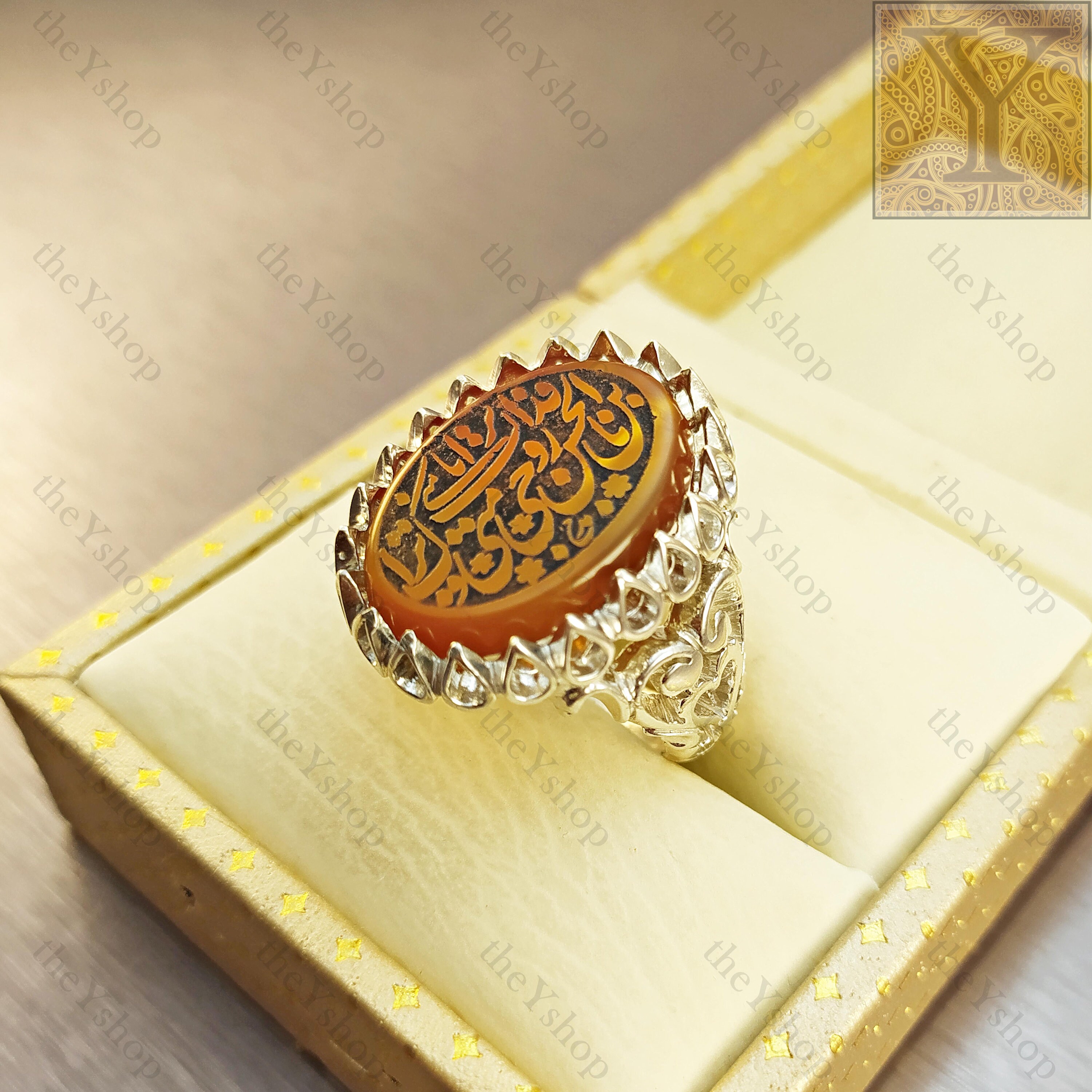 IMAM HASSAN Aqeeq Ring Imam ALI a.s Son Ring 925 Sterling | Etsy