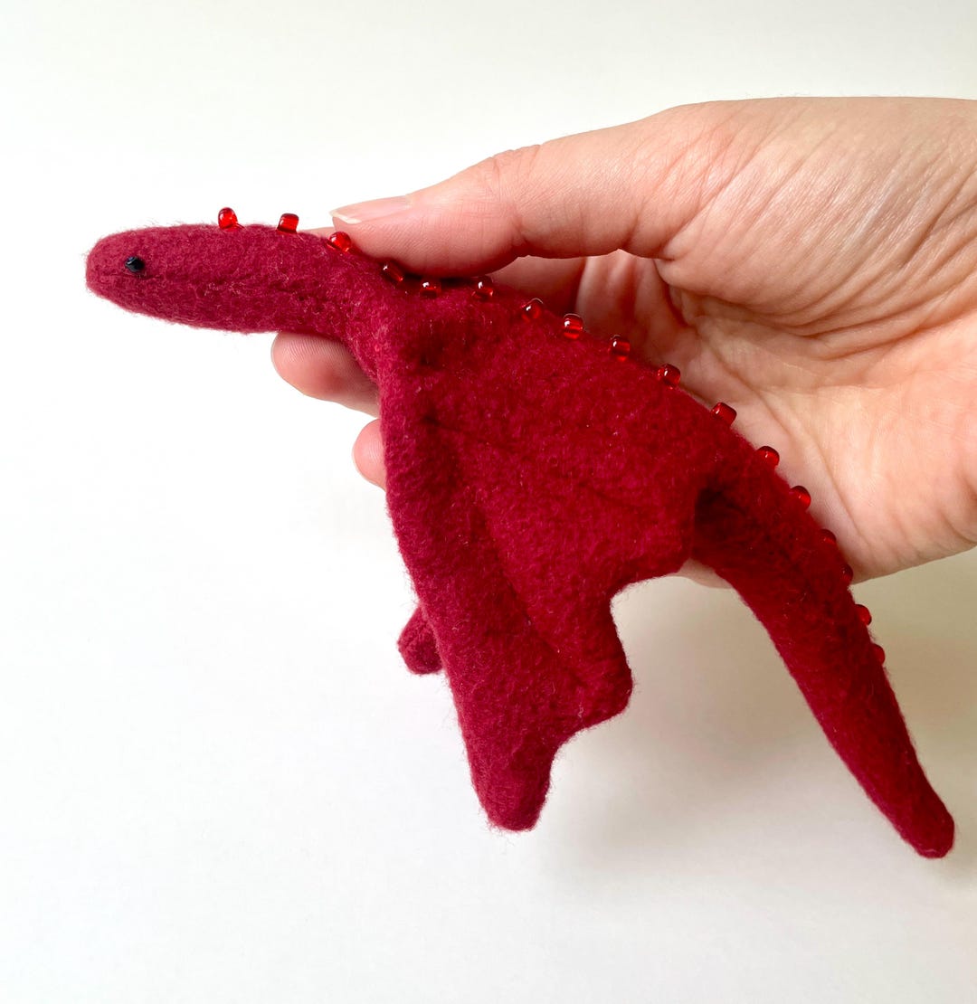 Red Pocket Dragon Plushie: Customizable Weighted Companion, Minimalist ...