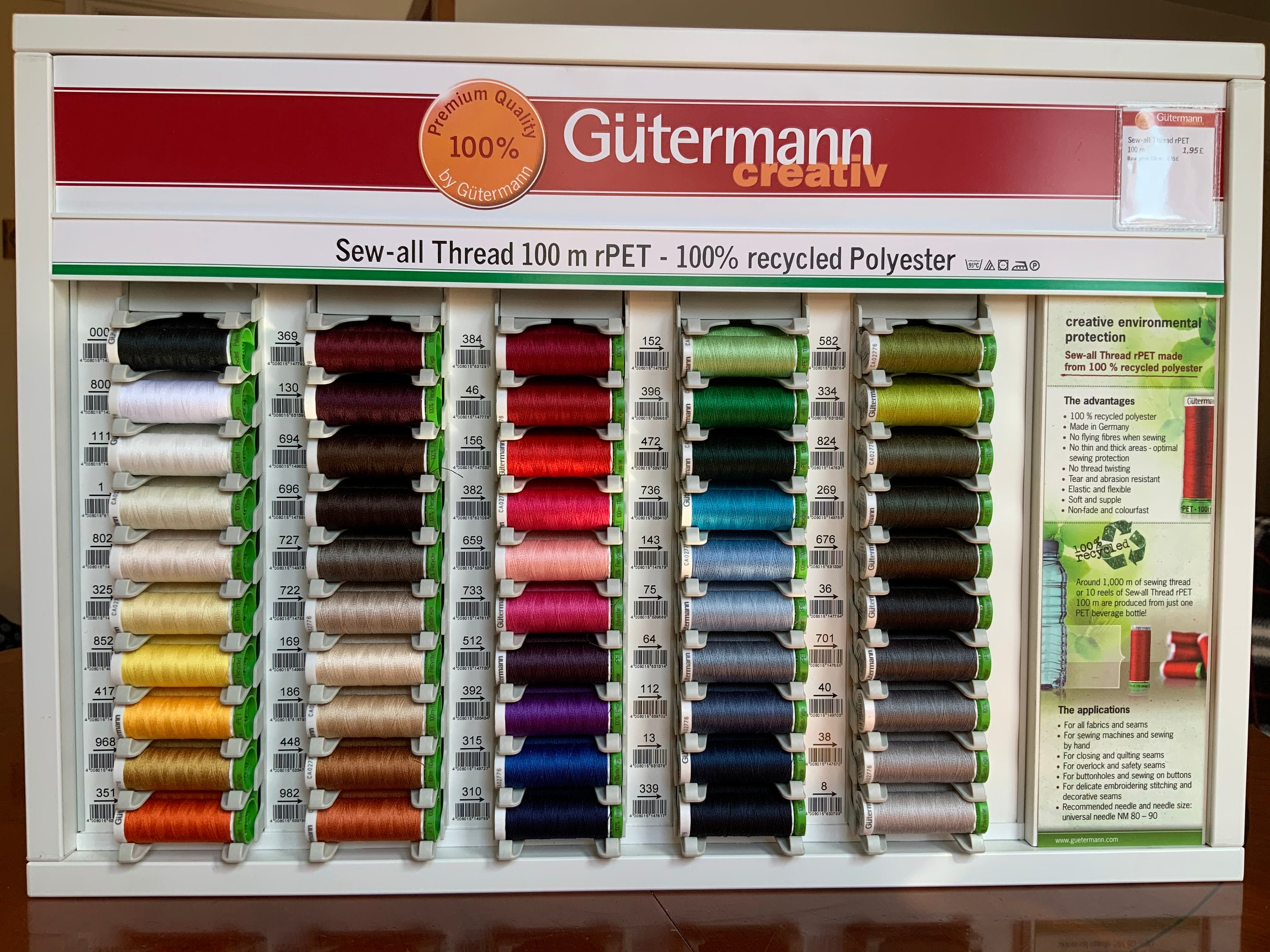 Gutermann Sew All Eco Thread rPET 100m Recycled Polyester - Etsy.de