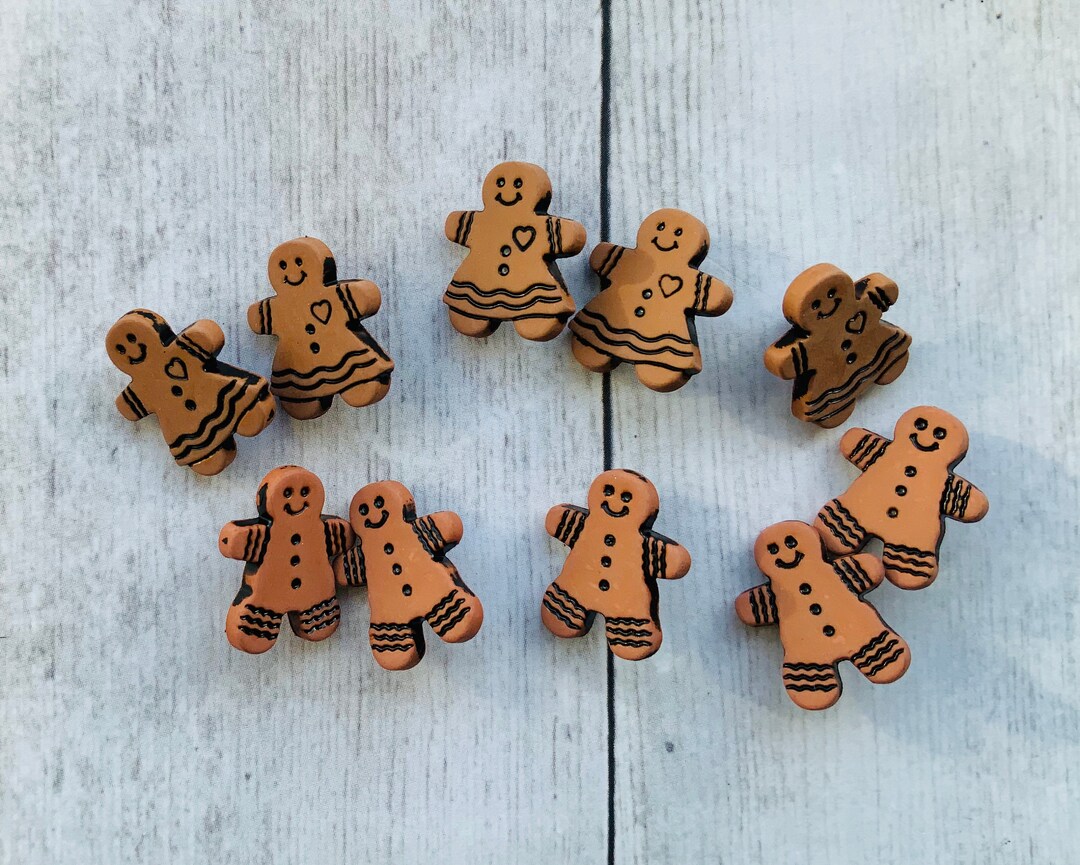 Gingerbread Man Lady People Christmas Button Pack - Etsy